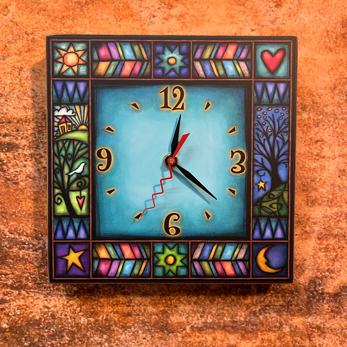 Michael Macone Square Clock - House/Tree – You Need Art Now